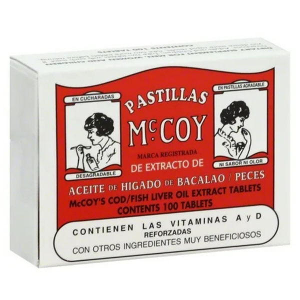 Pastillas Mccoy Tablets Cod/Fish Liver Oil Extract (100ct) | Farmacias ...