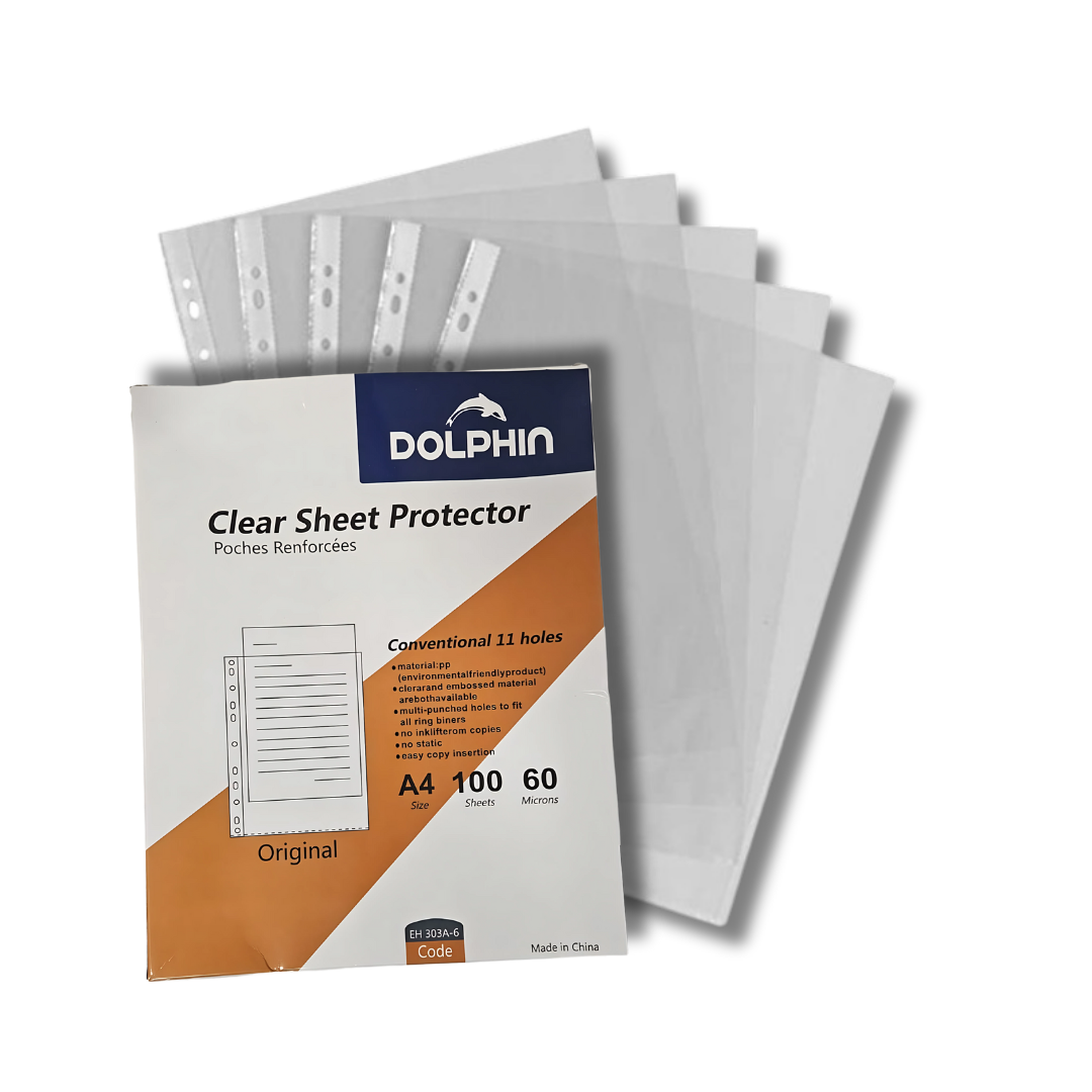 Dolphin Clear Sheet Protectors 100 Count A4 Size | Farmacias Savia ...